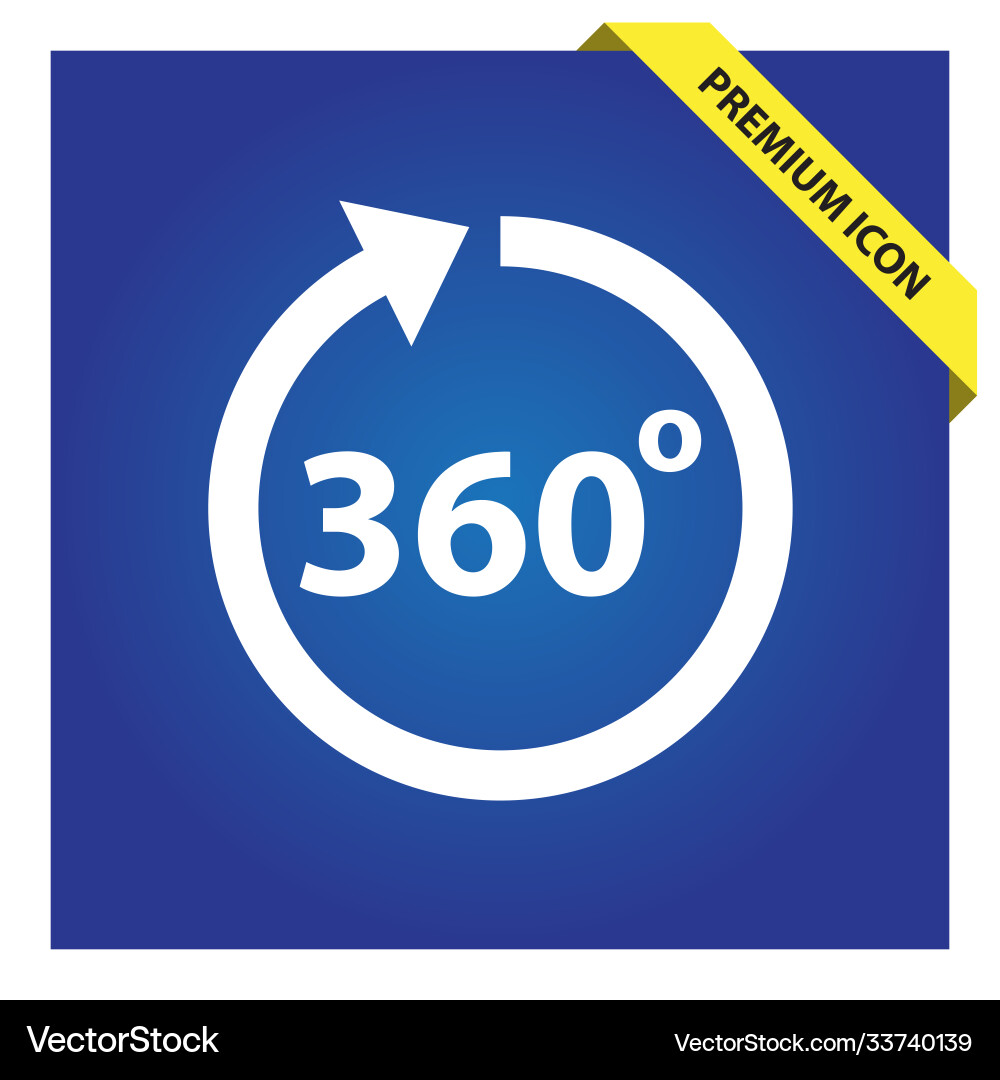 Angle 360 degrees icon Royalty Free Vector Image