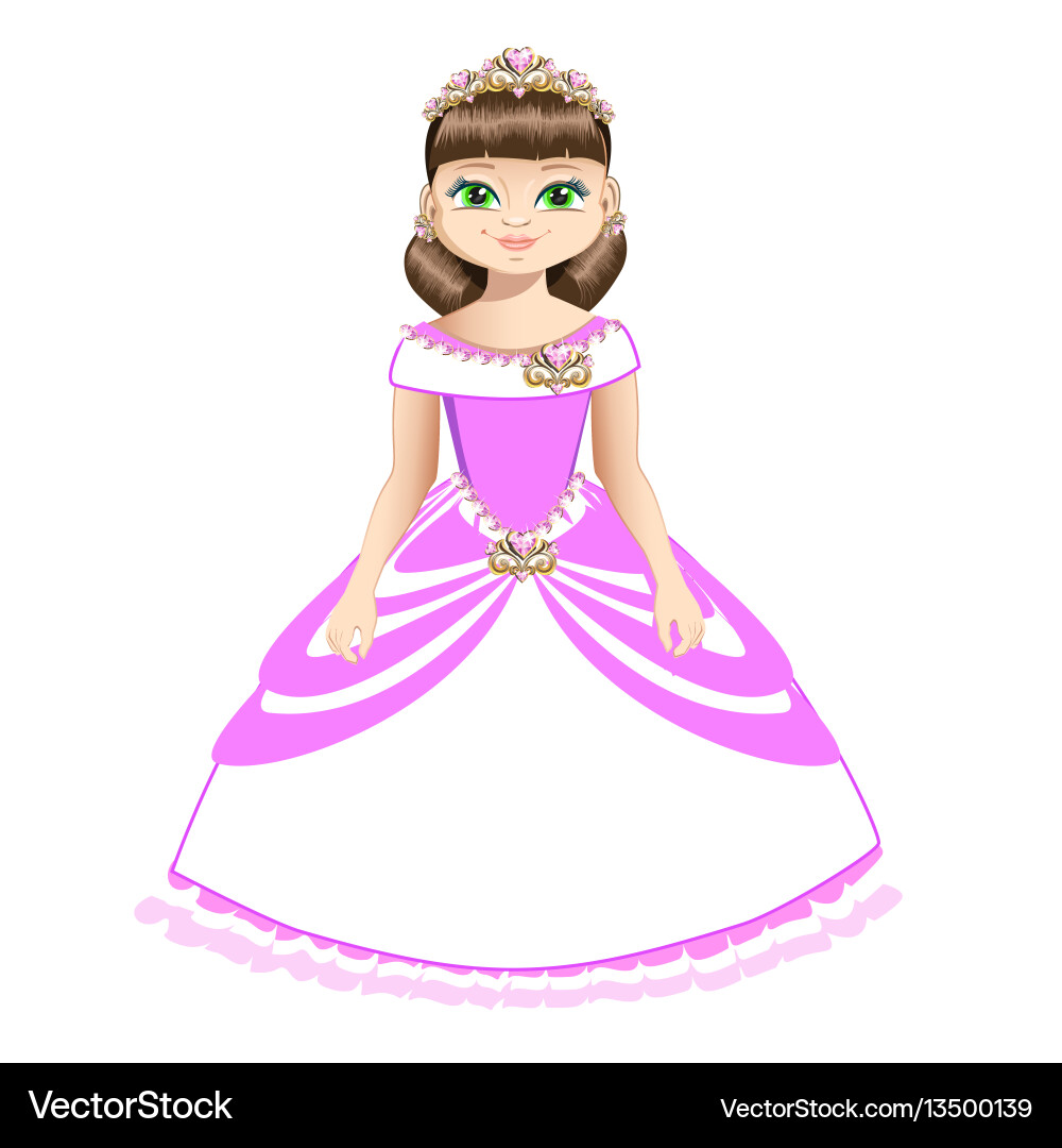 Beautiful princess with diadem Royalty Free Vector Image
