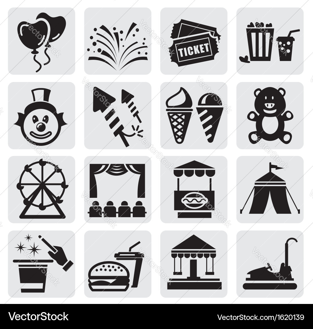 Carnival icons Royalty Free Vector Image - VectorStock