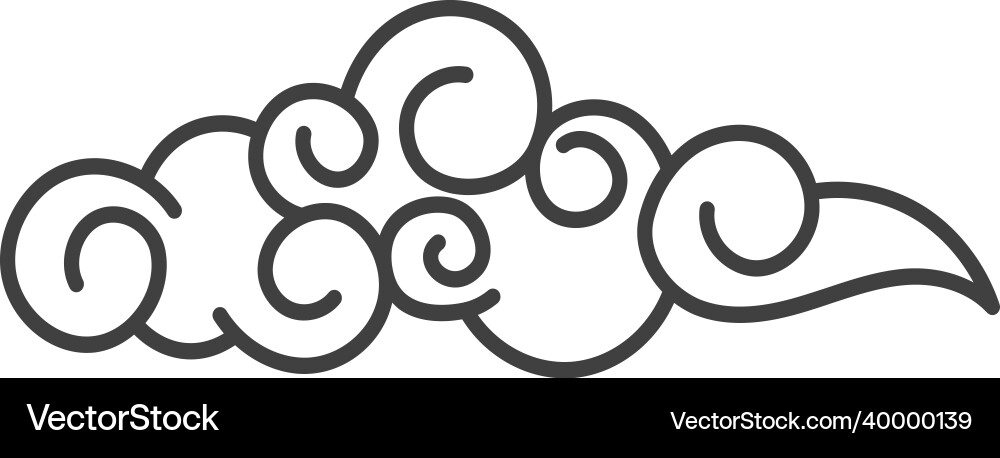Cloud oriental design hand drawn japanese Vector Image