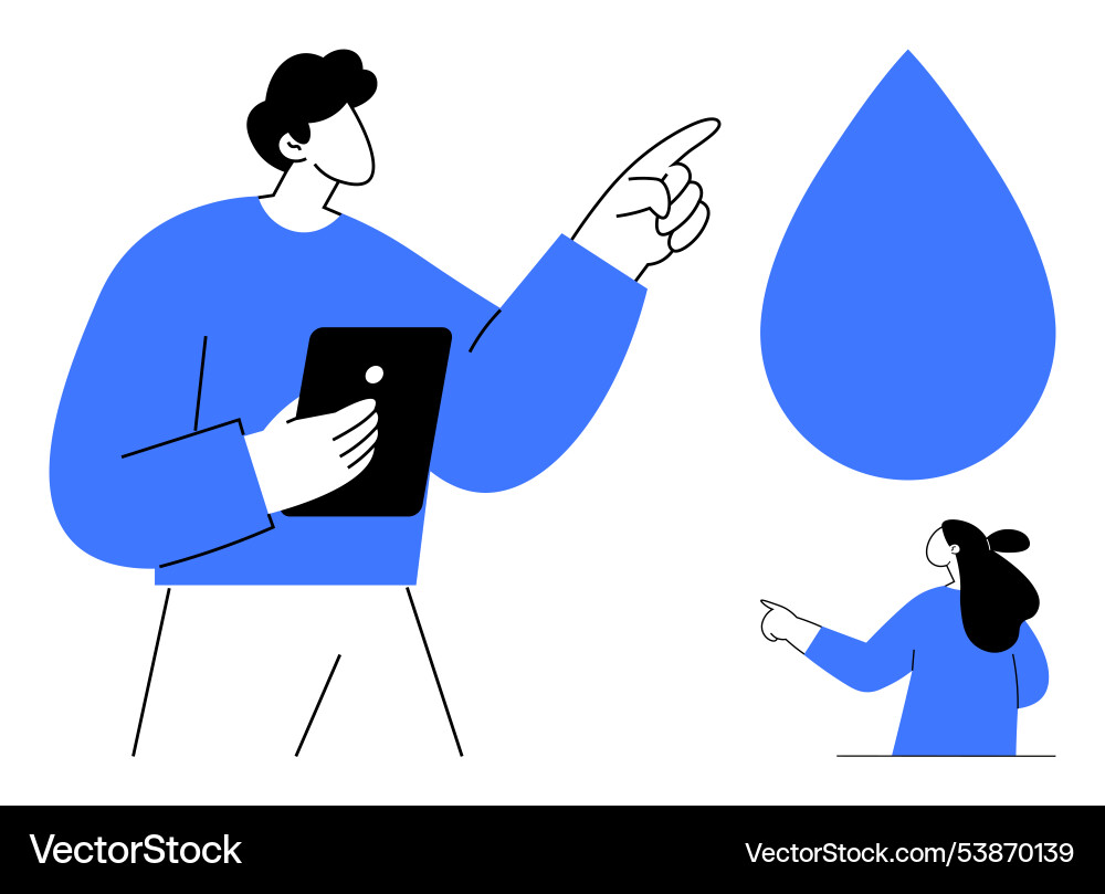 Collaborative teamwork with digital technology Vector Image