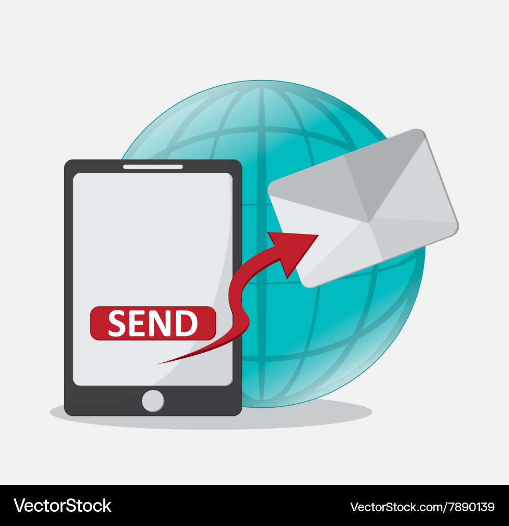 Email and sms design Royalty Free Vector Image