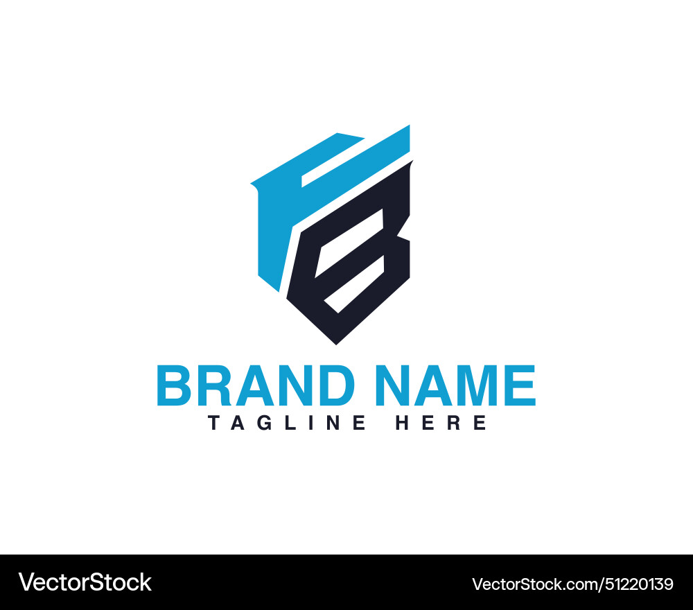 Fb geometric simple logo symbol Royalty Free Vector Image