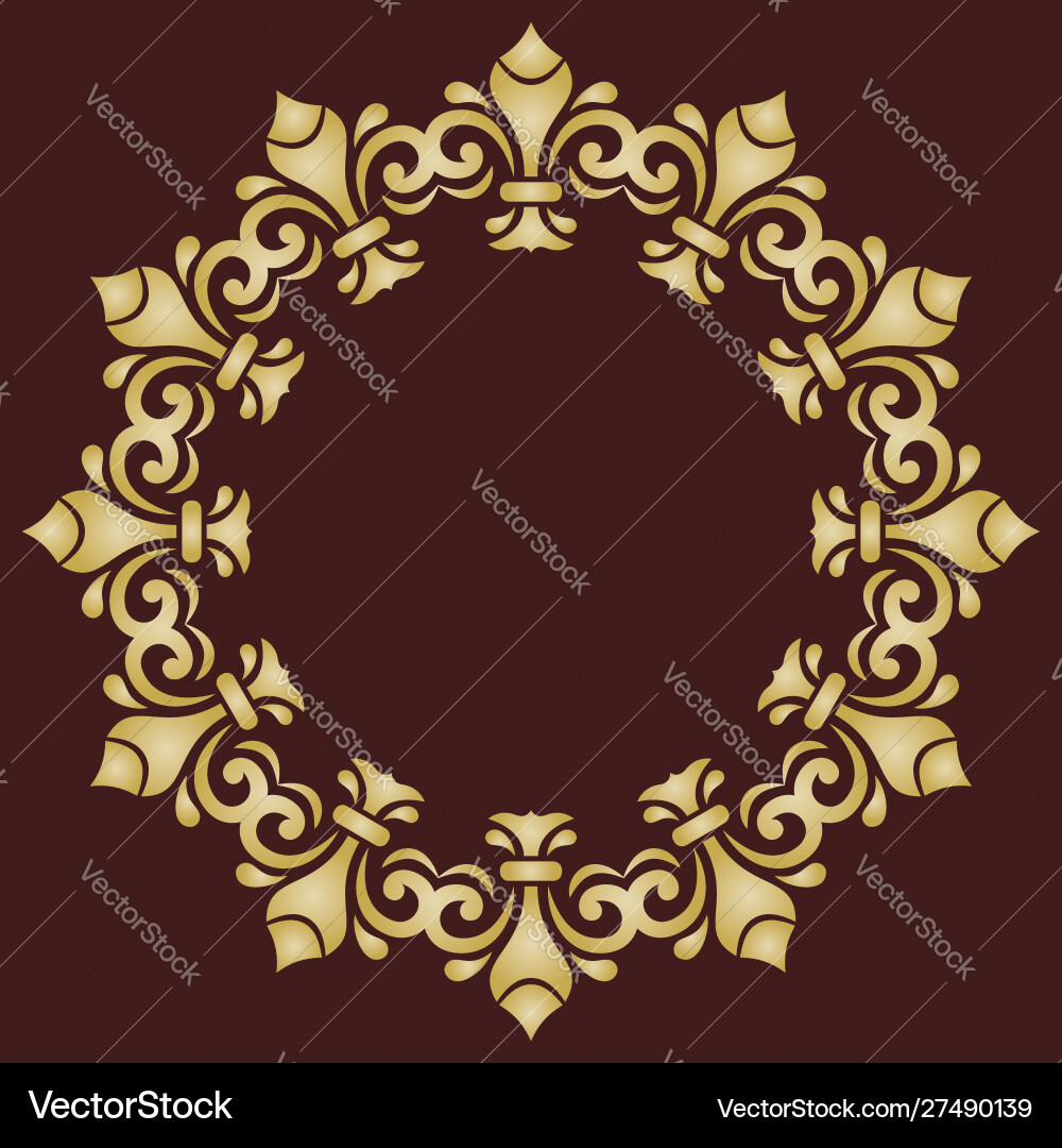 Floral modern round frame Royalty Free Vector Image