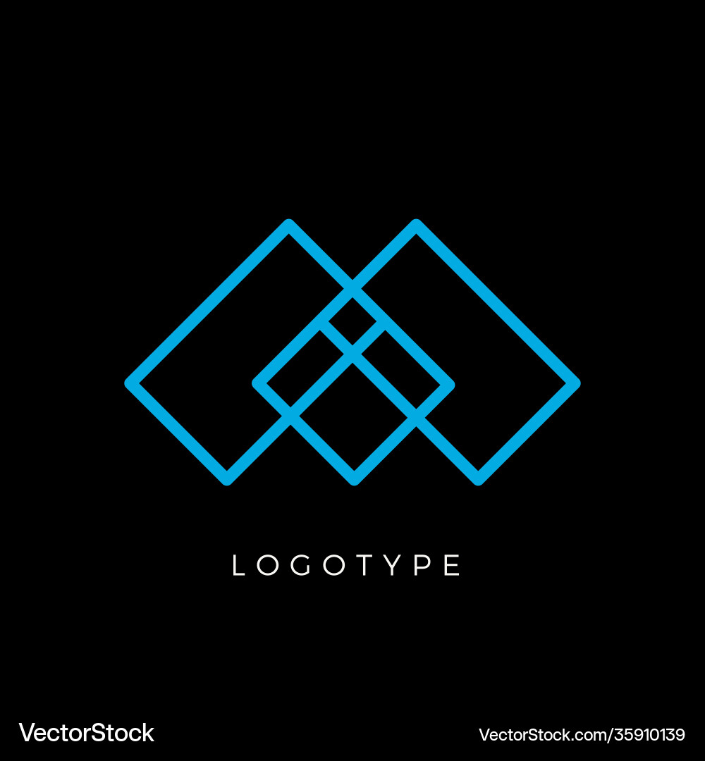 Geometric shape letter m line monogram Royalty Free Vector