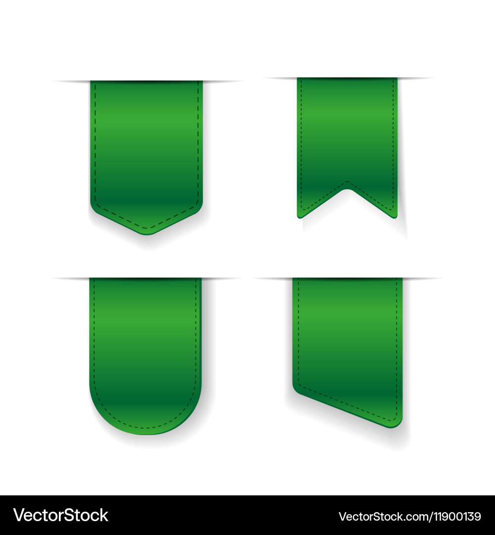 Green ribbon set Royalty Free Vector Image - VectorStock