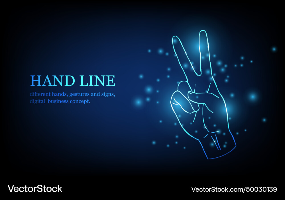 Human hand line different hands gestures Vector Image