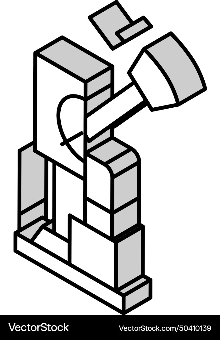 Impact testing materials engineering isometric Vector Image