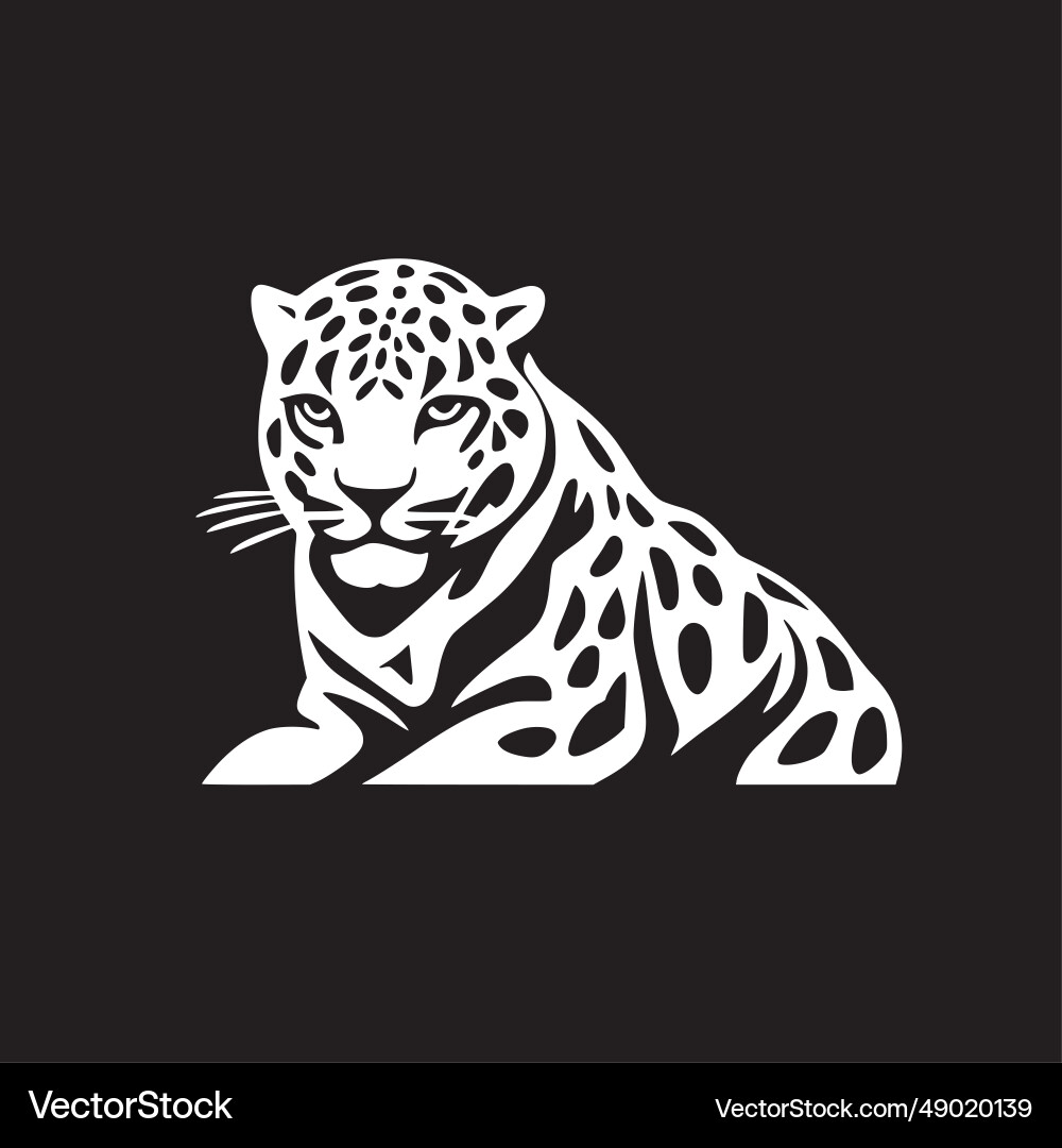 Leopard - black and white Royalty Free Vector Image