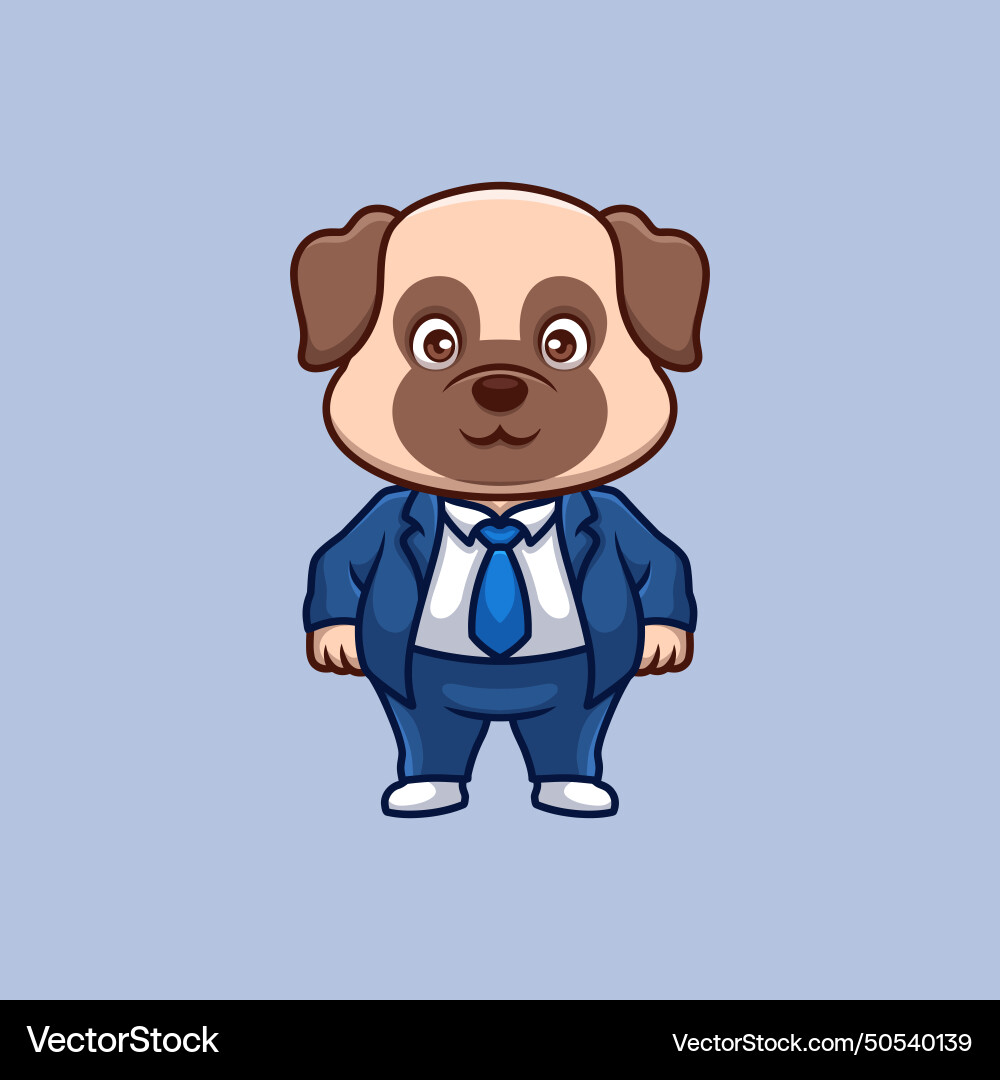 Manager pub dog cute cartoon Royalty Free Vector Image