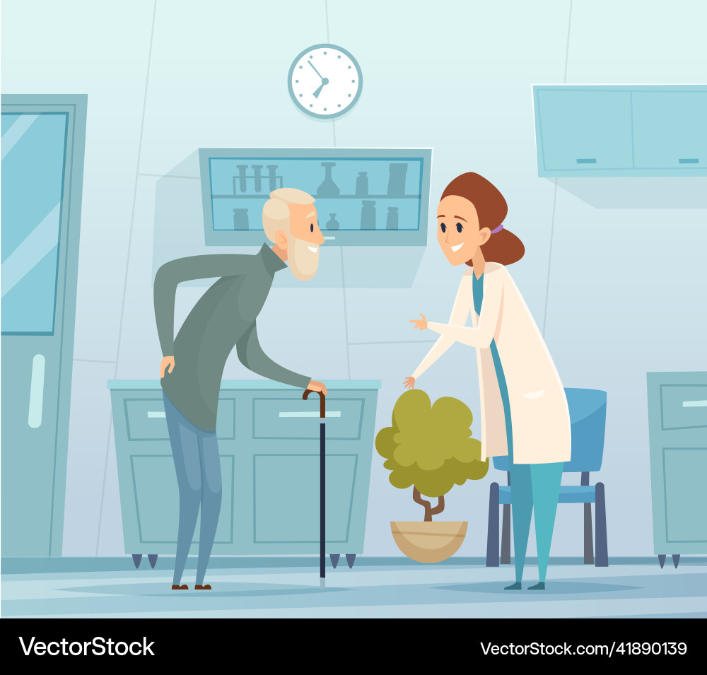 Medicine for elderly geriatrics old man Royalty Free Vector