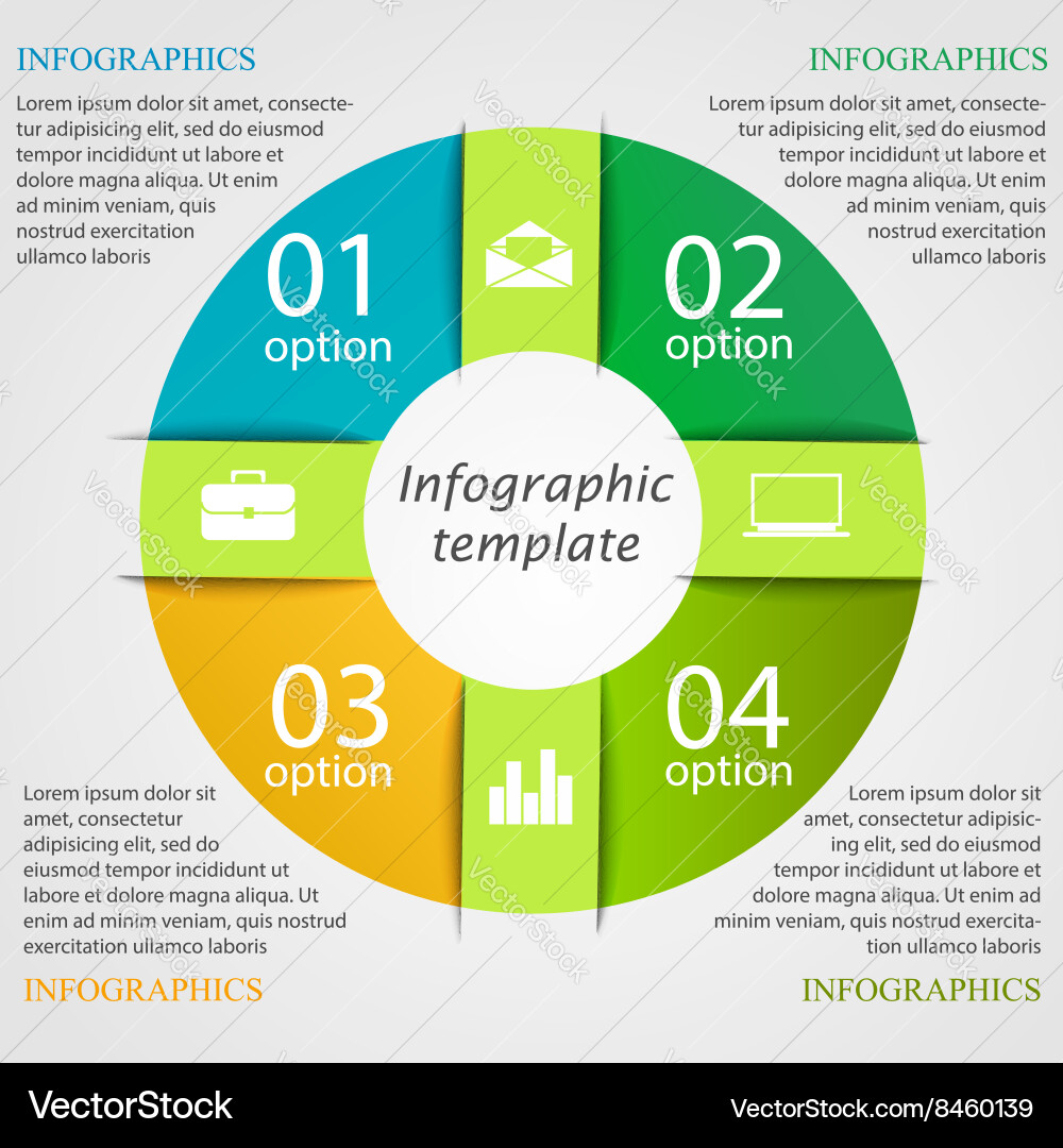 Pie chart infographic template Royalty Free Vector Image