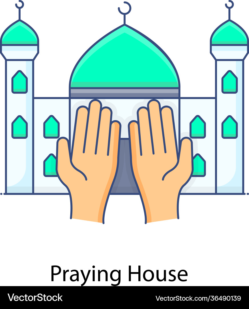 Praying house Royalty Free Vector Image - VectorStock