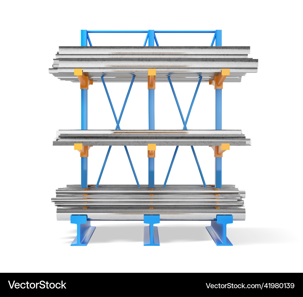 Rack with metal pipes Royalty Free Vector Image