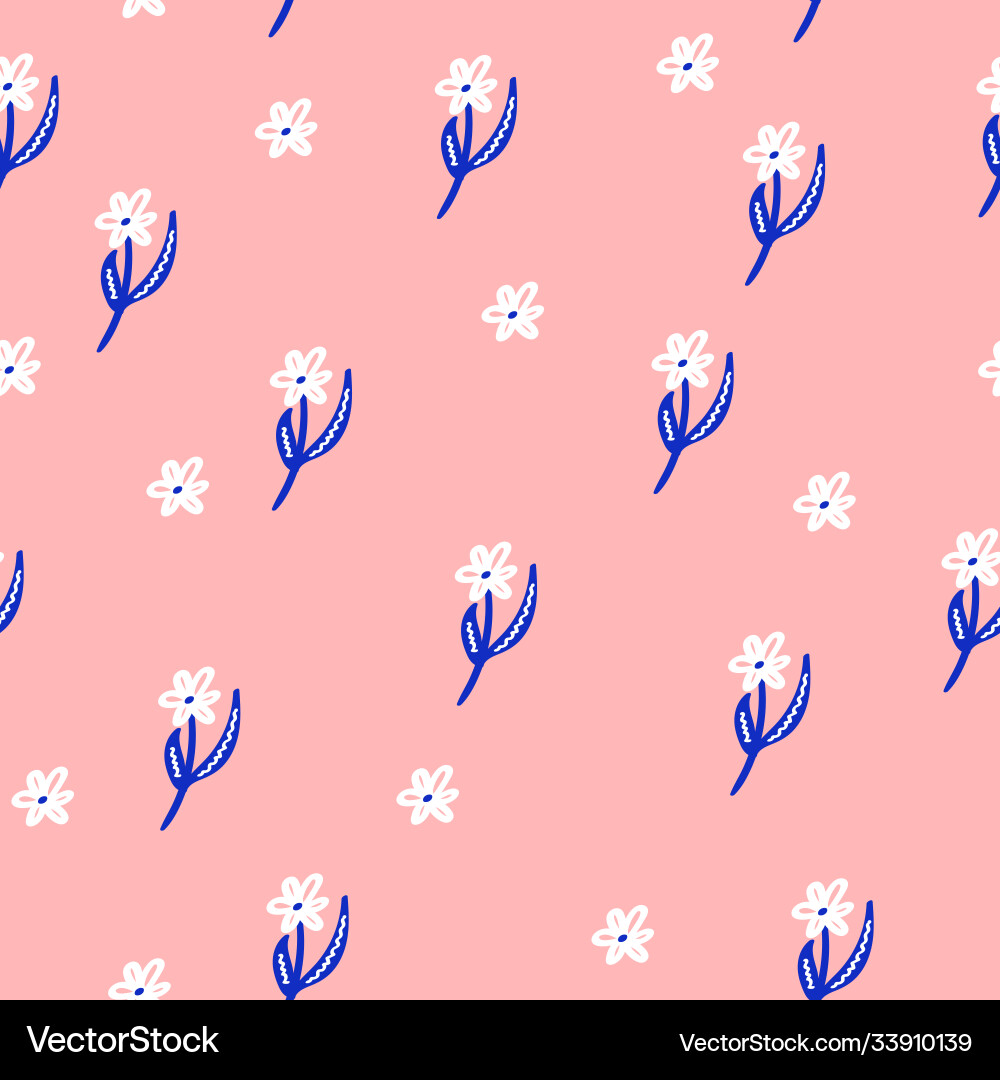 Seamless floral pattern with white flowers Vector Image