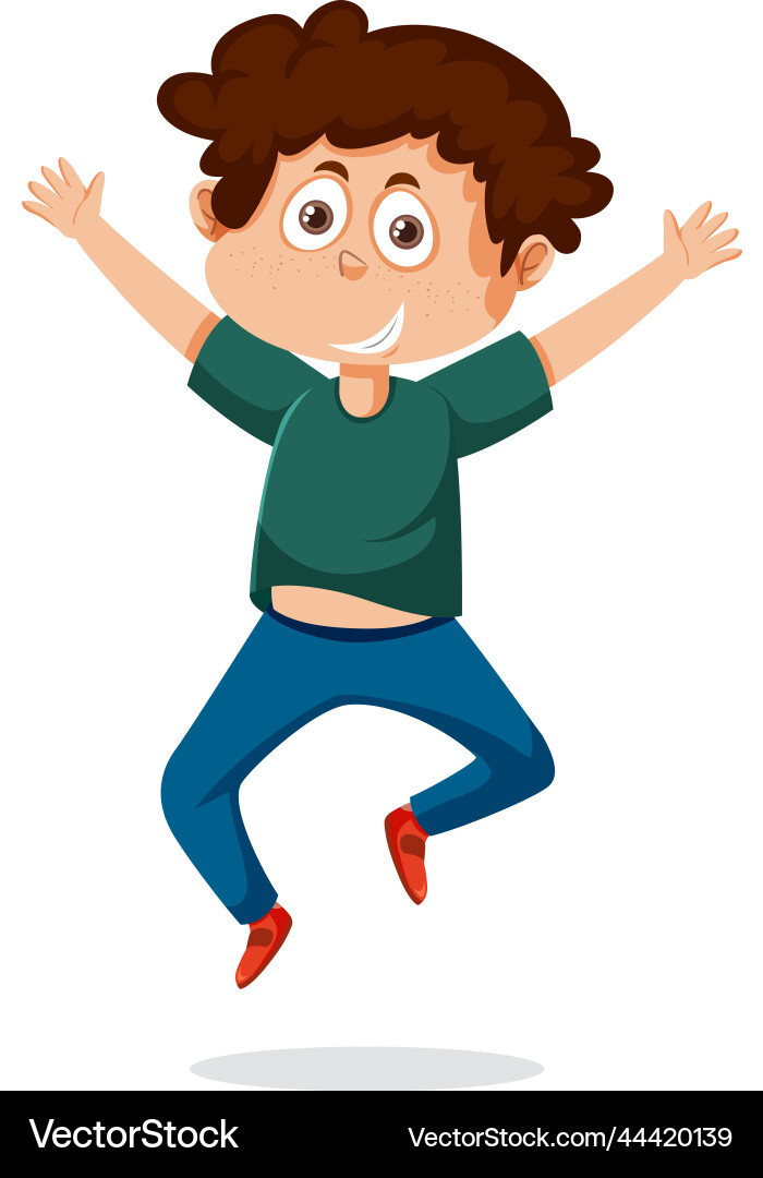 Springen Mann Cartoon Charakter Lizenzfreies Vektorbild