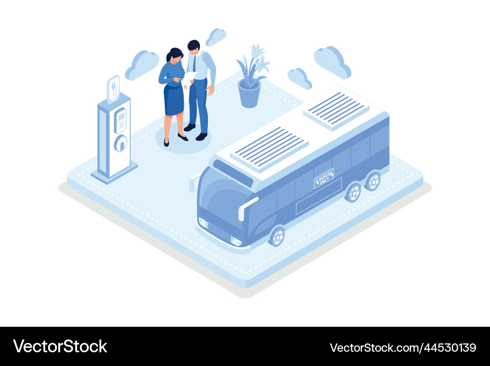 Sustainable transportation public transport Vector Image