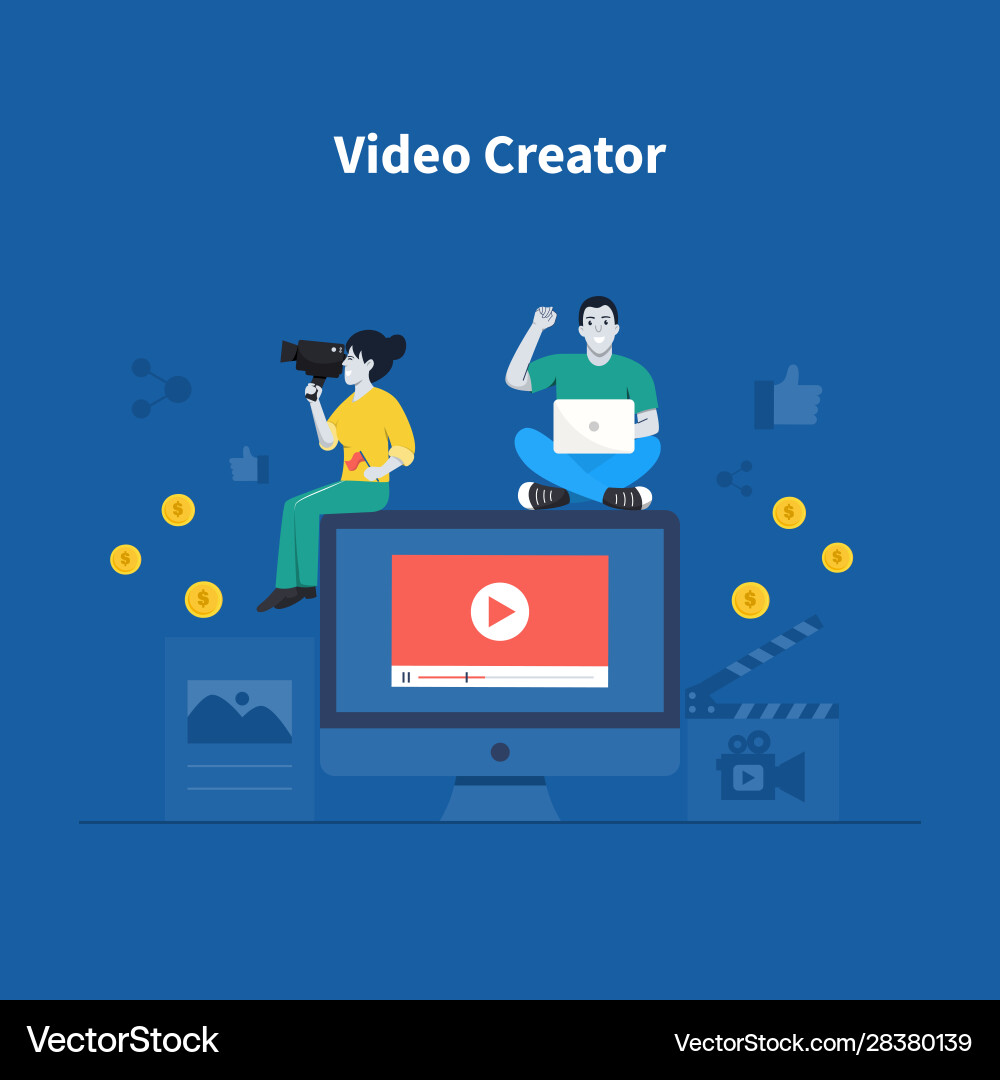 Video creator concept online business people Vector Image