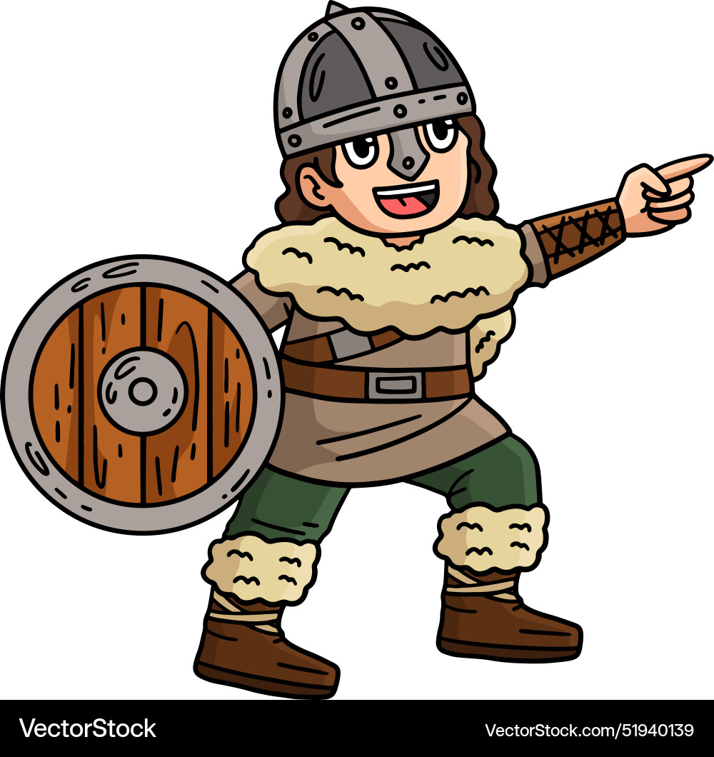 Viking navigation Cartoon farbigen Clipart Vektorbild