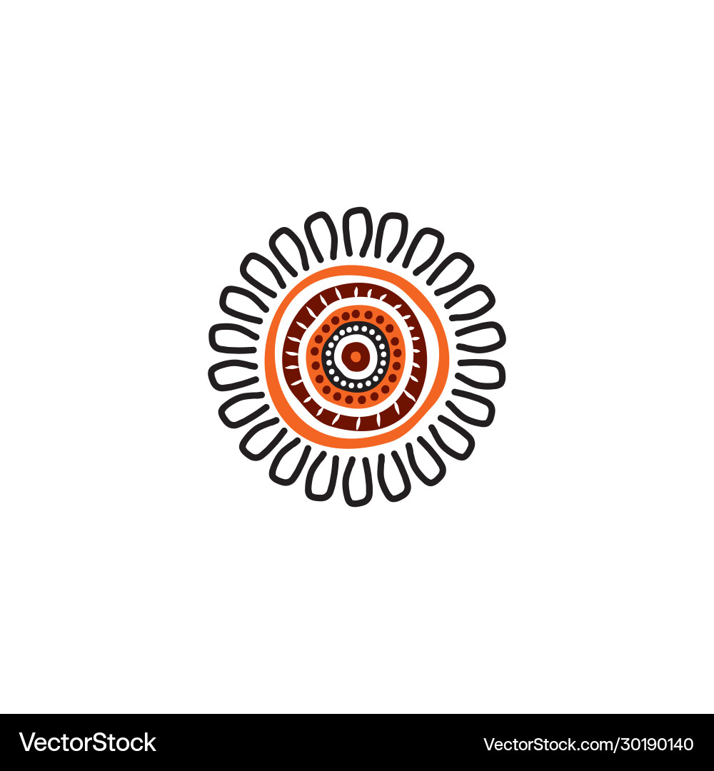 Aboriginal art logo design Royalty Free Vector Image