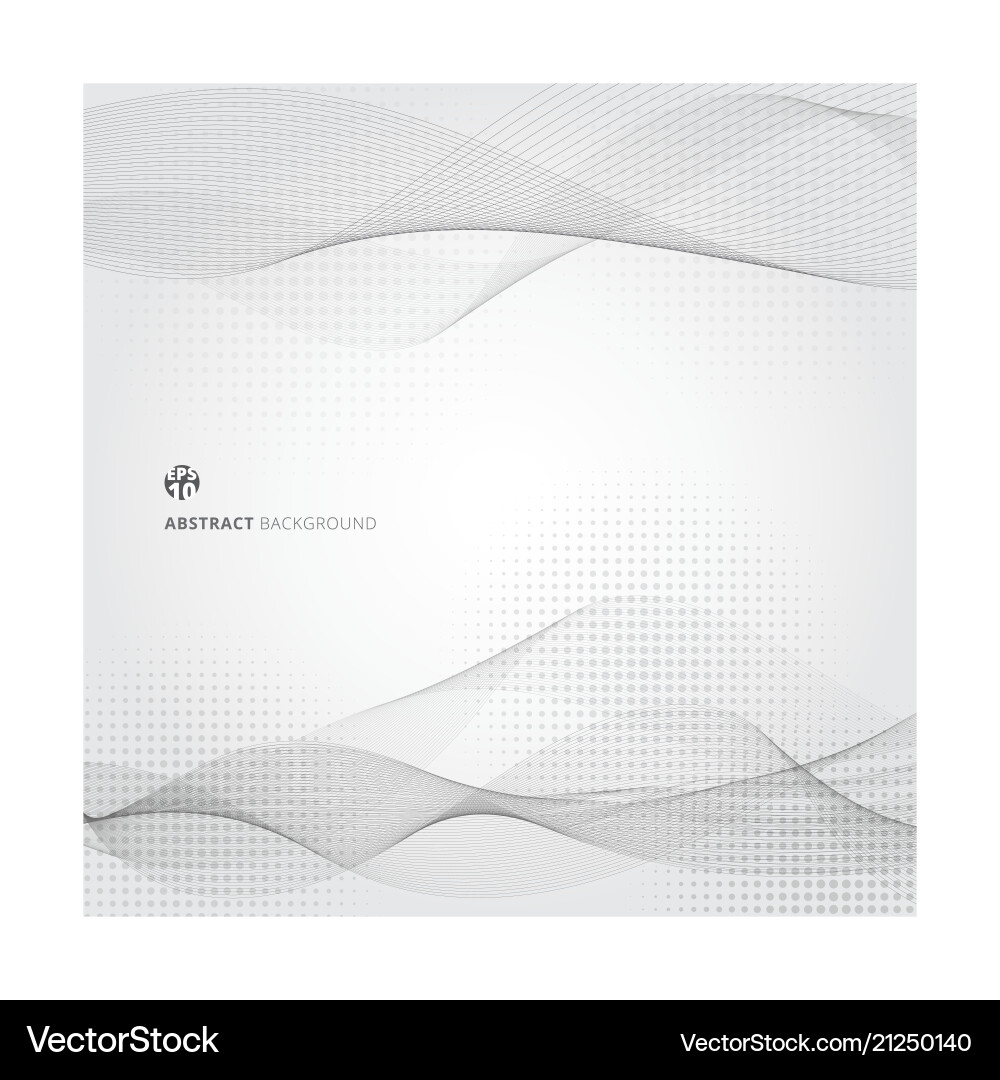 Abstract smooth gray color wave lines motion Vector Image