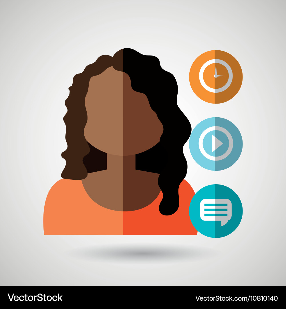 Avatar clock play chat Royalty Free Vector Image