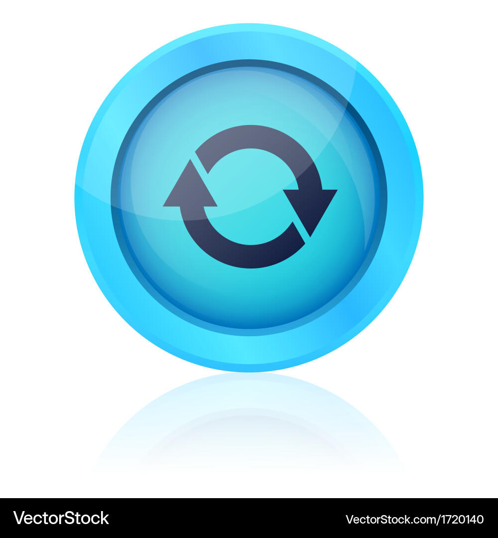 Blue update button Royalty Free Vector Image - VectorStock