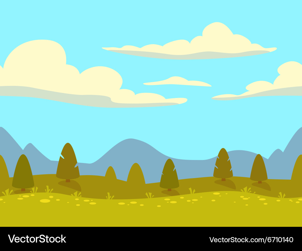 Cartoon flat seamless landscape Royalty Free Vector Image