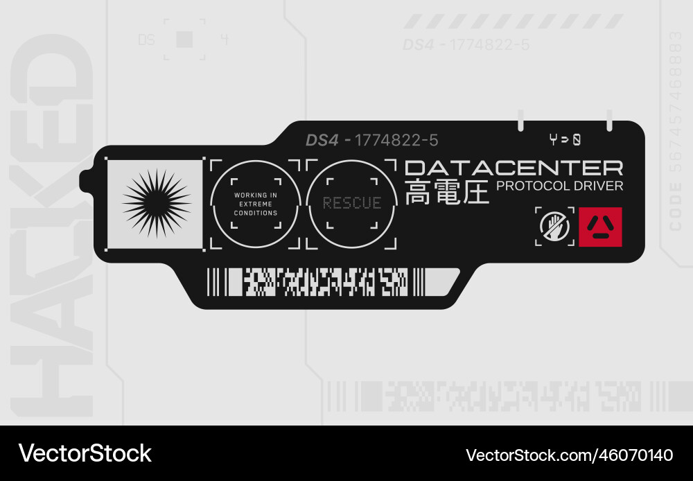 Cyberpunk decal sticker label Royalty Free Vector Image