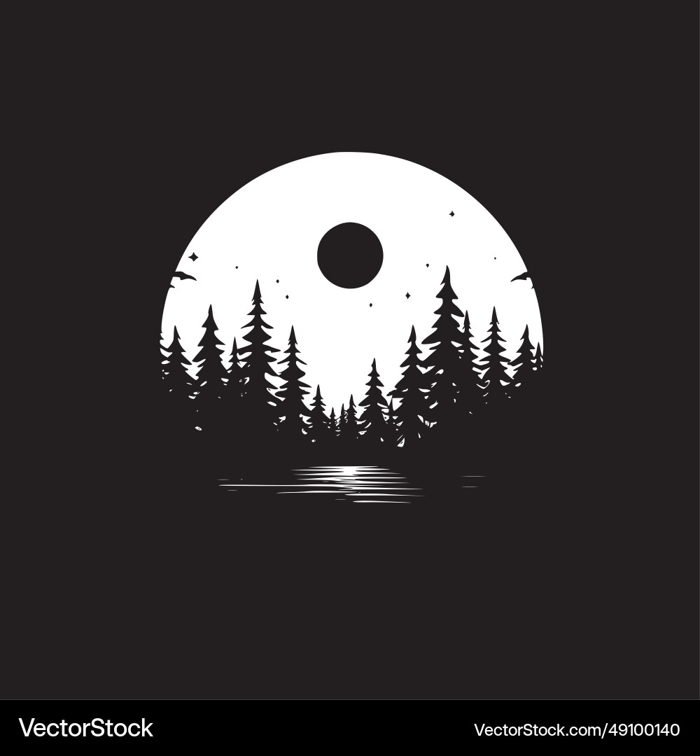 Forest - minimalist and simple silhouette Vector Image
