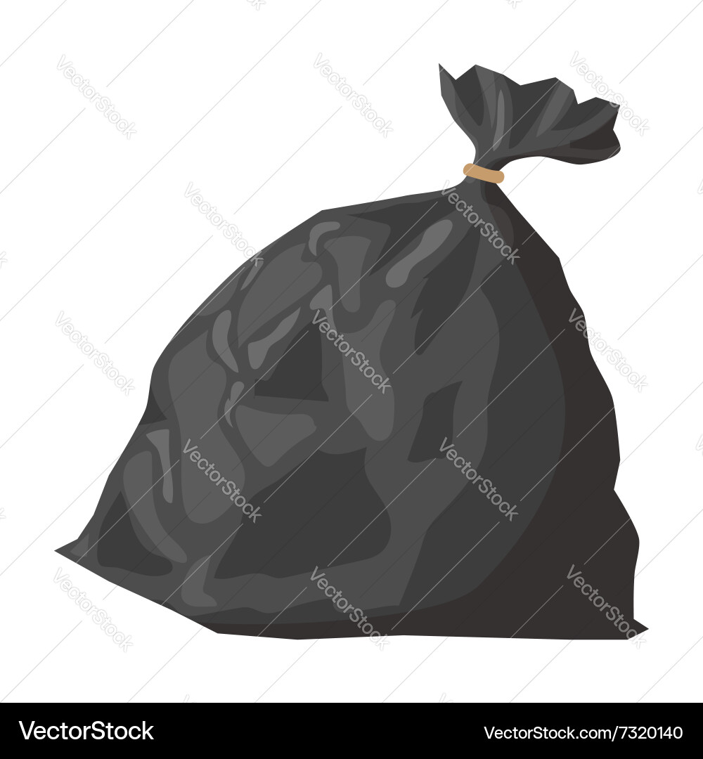 Full refuse plastic cartoon sack Royalty Free Vector Image