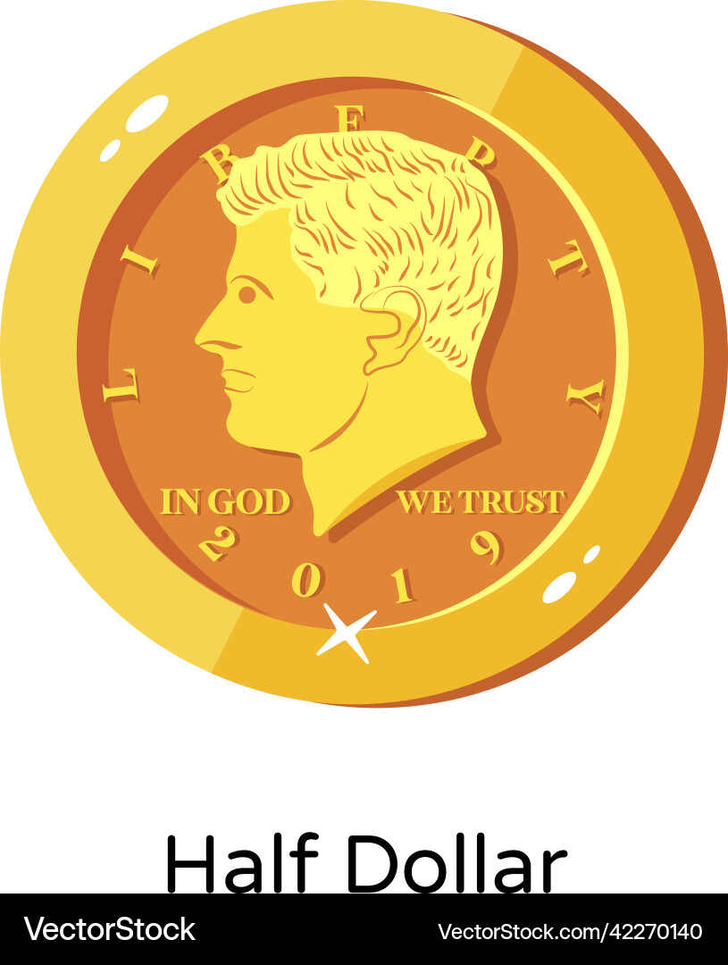 Half dollar Royalty Free Vector Image - VectorStock