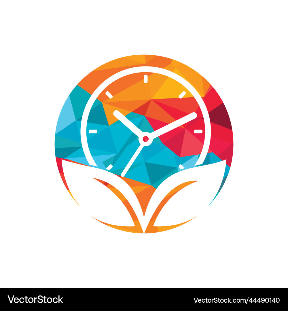 Nature time logo design template Royalty Free Vector Image