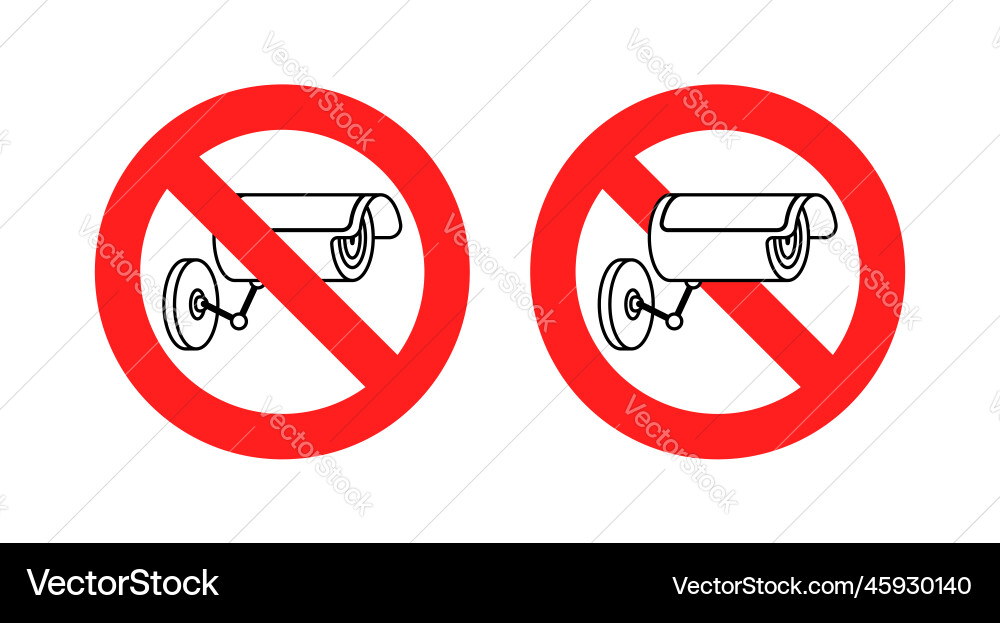 No security camera sign cctv surveillance Vector Image