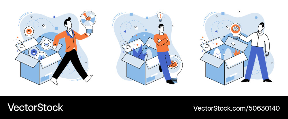 Out of the box idea intelligence blossoms through Vector Image