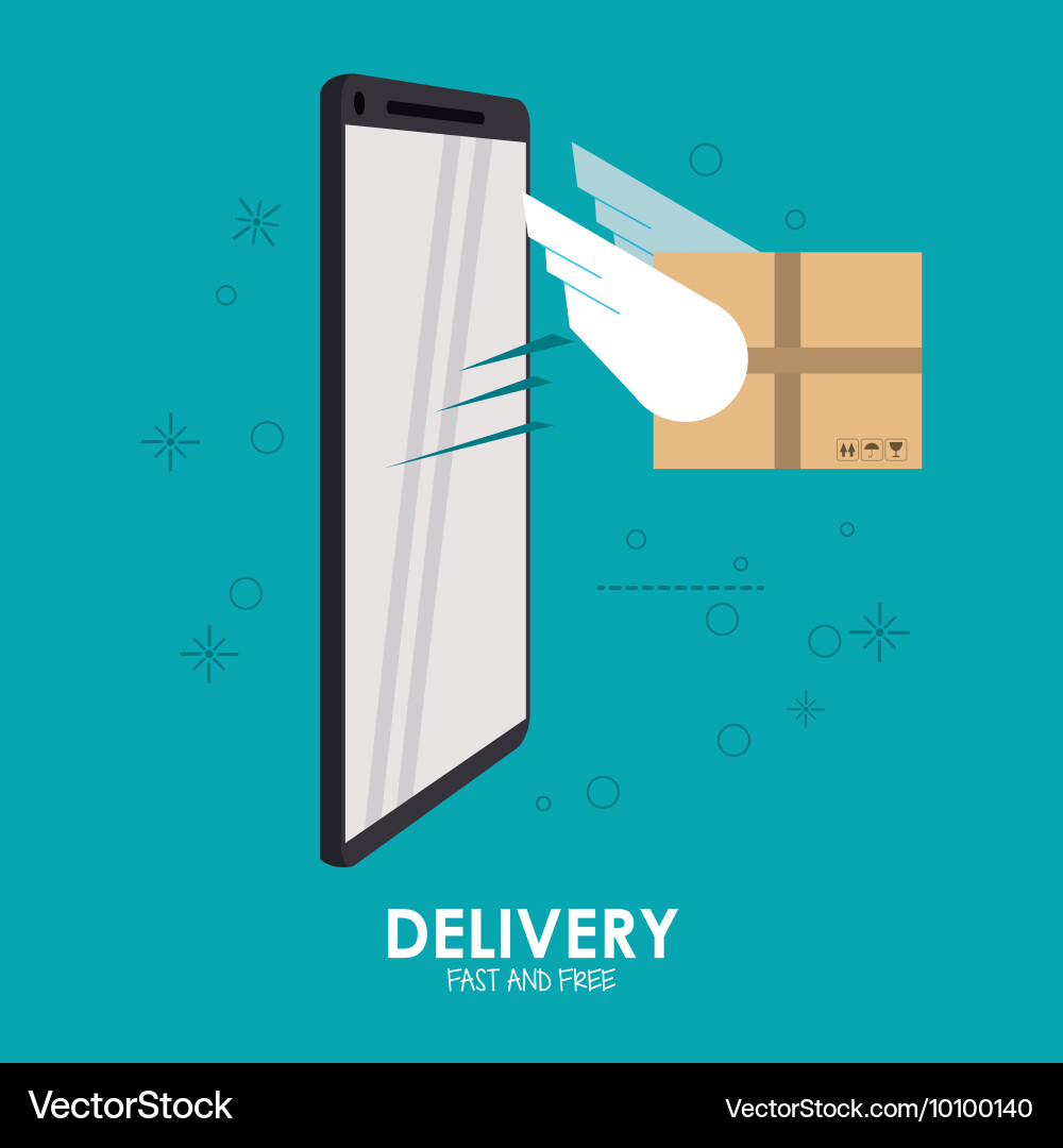 Package and smartphone icon delivery shipping Vector Image