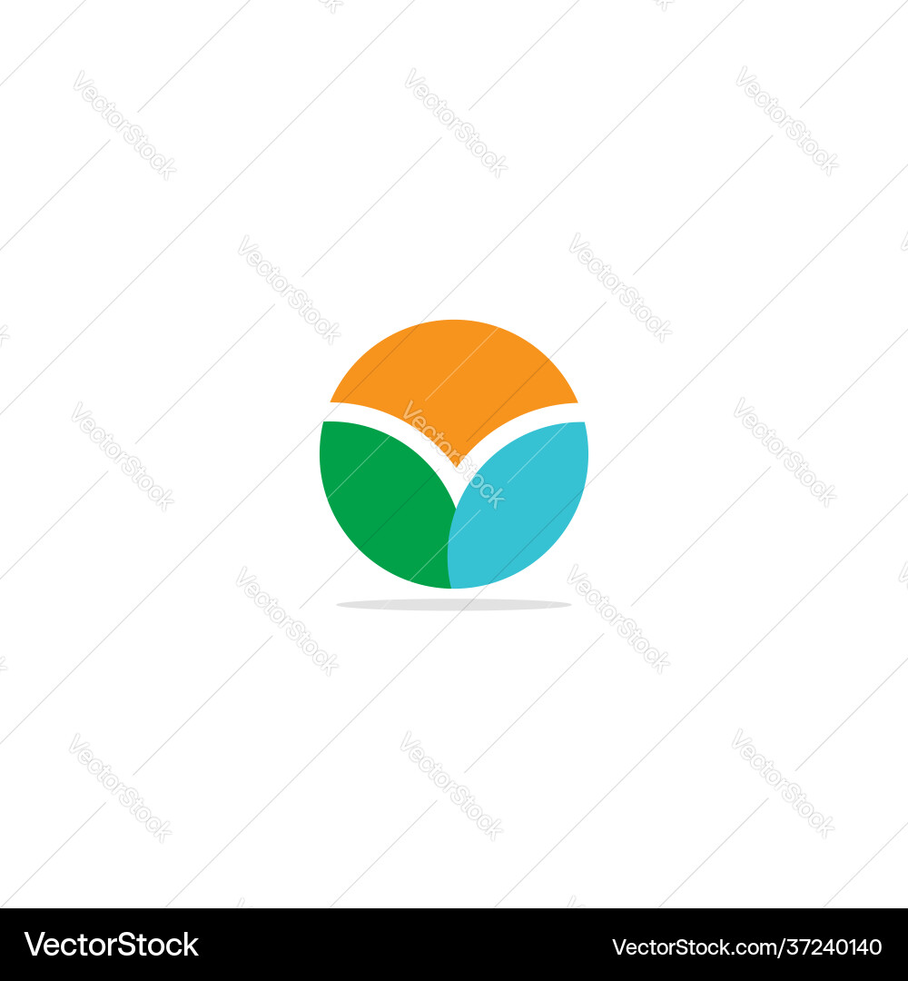 Round abstract colored eco logo Royalty Free Vector Image