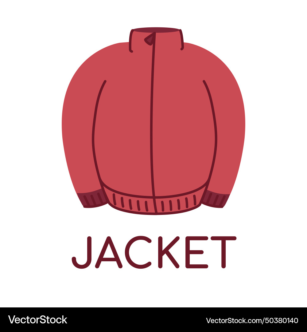 Warm jacket word english for dictionary Royalty Free Vector