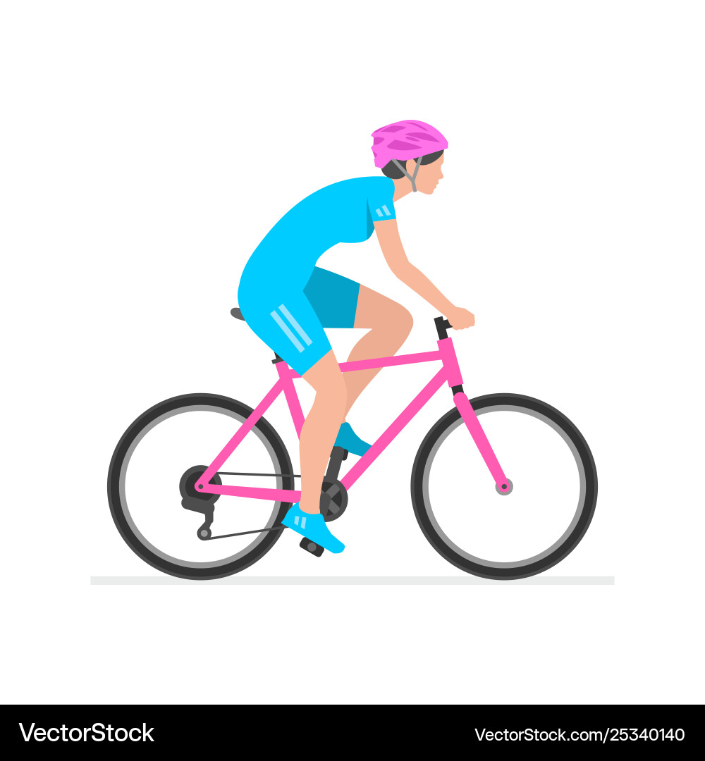 Woman riding bike Royalty Free Vector Image - VectorStock