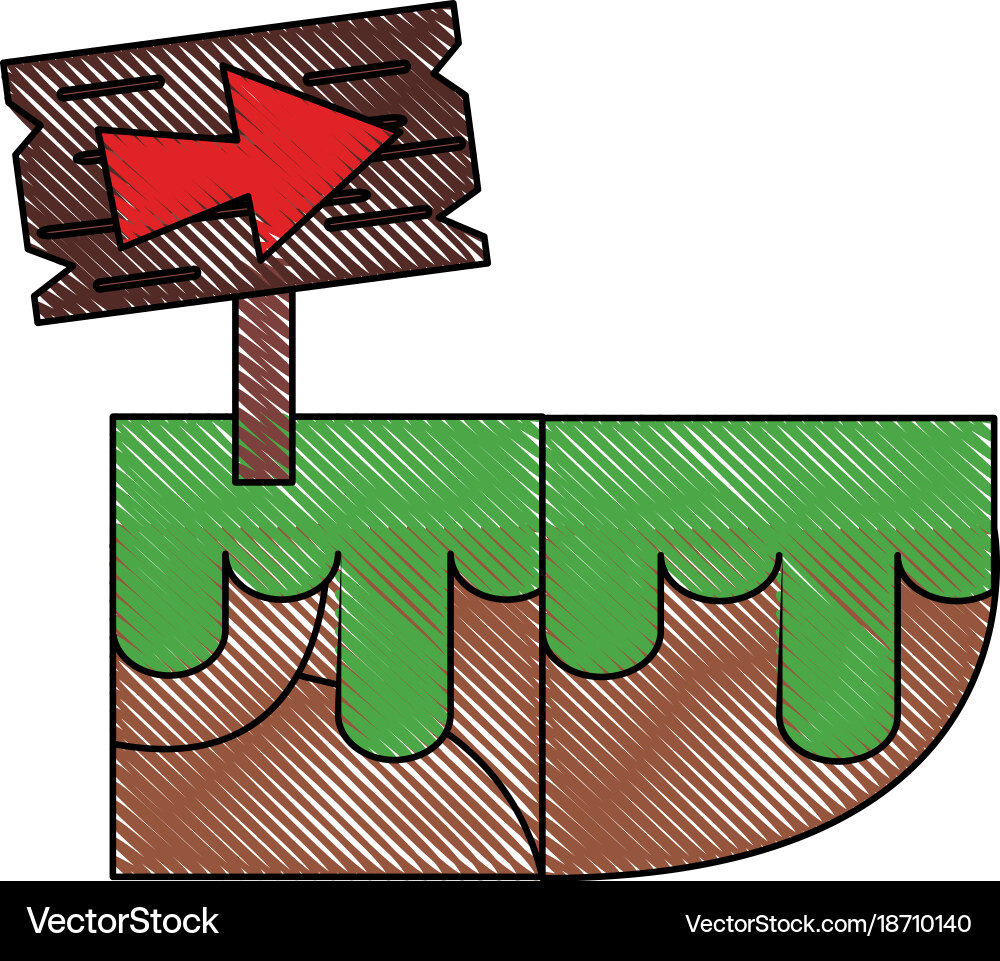Wooden signpost game item Royalty Free Vector Image
