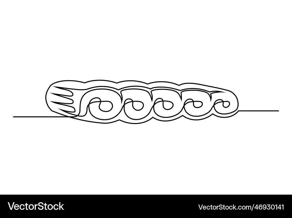Continuous line drawing bbq ribs Royalty Free Vector Image