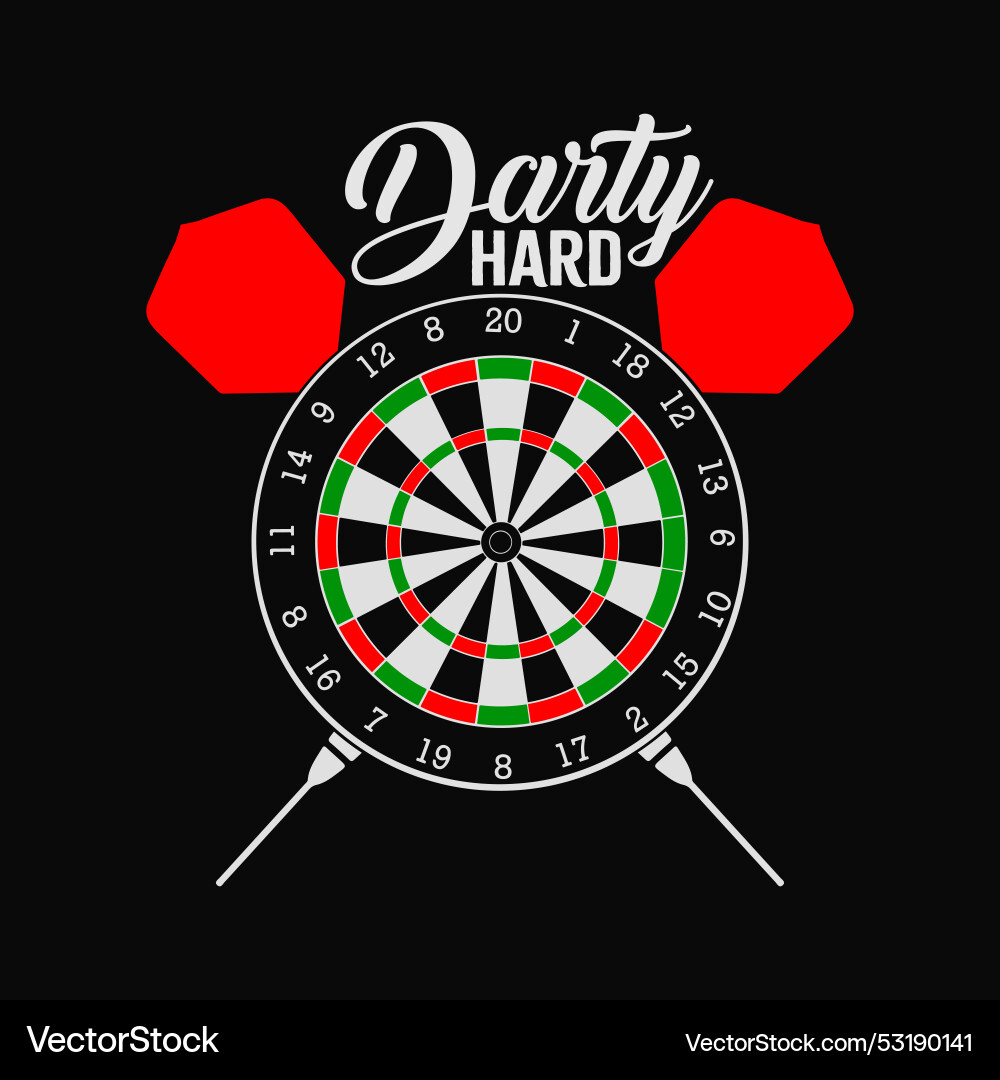 Dart darty hard funny t-shirt design Royalty Free Vector