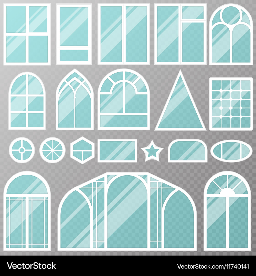 Different house windows elements Royalty Free Vector Image