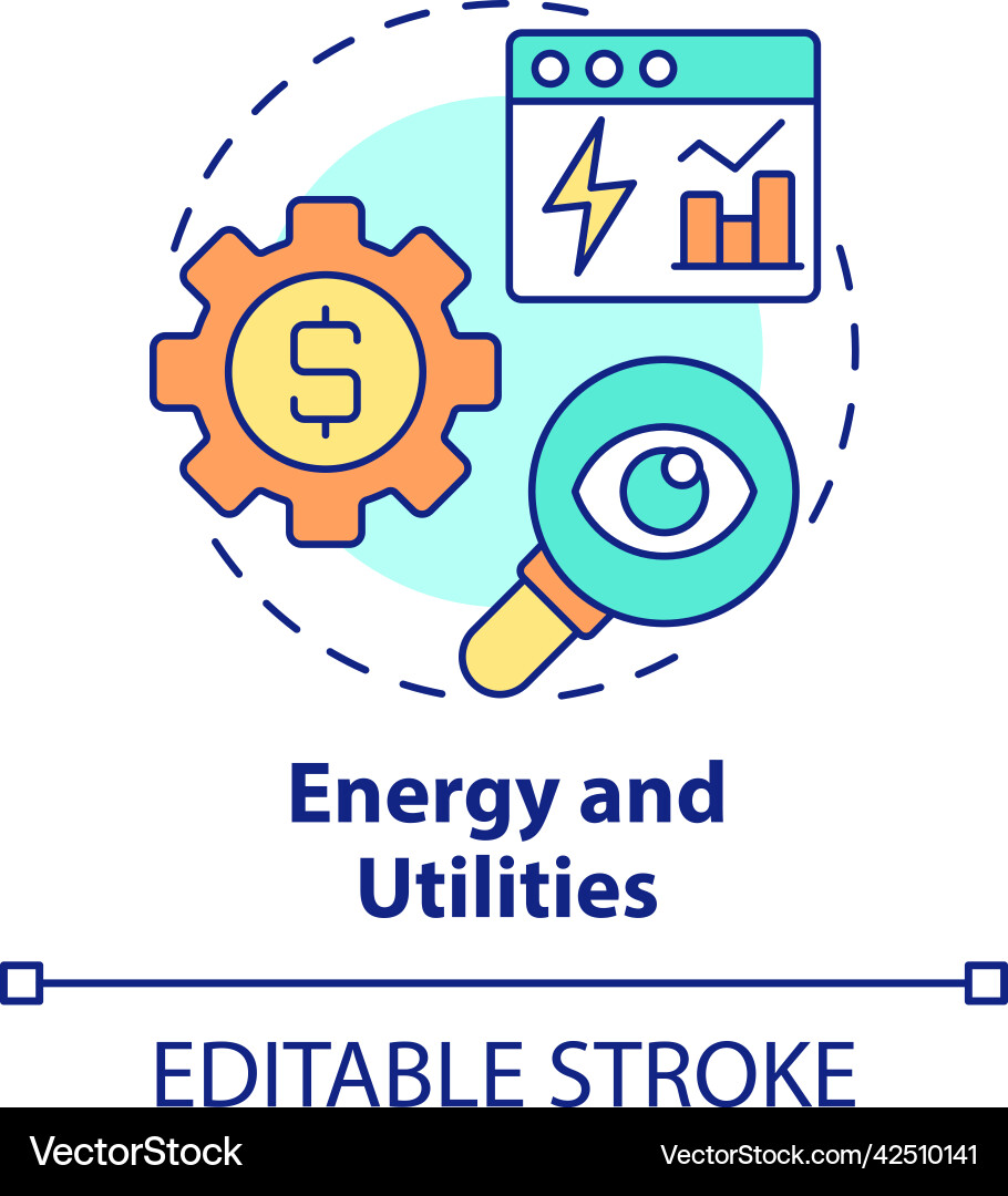 Energy and utilities concept icon Royalty Free Vector Image