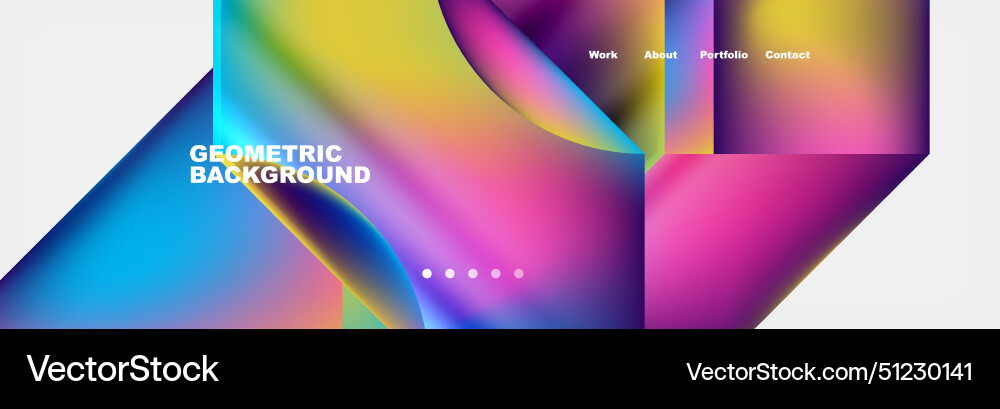 Glassmorphism geometric abstract background Vector Image