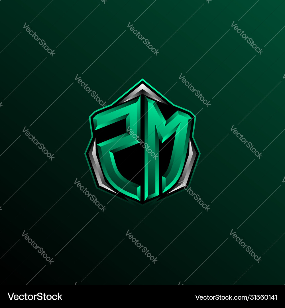 Initial zm logo design Royalty Free Vector Image