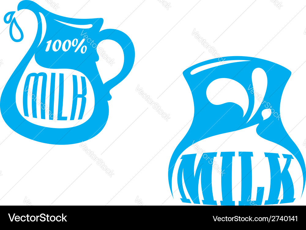 Milk emblems and symbols Royalty Free Vector Image
