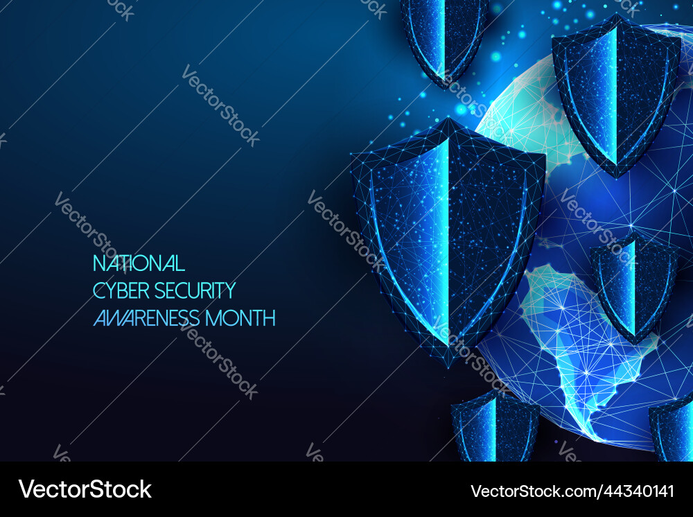 National cyber security awareness month digital Vector Image
