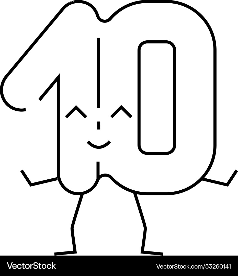 Nine number hand gesture line icon Royalty Free Vector Image