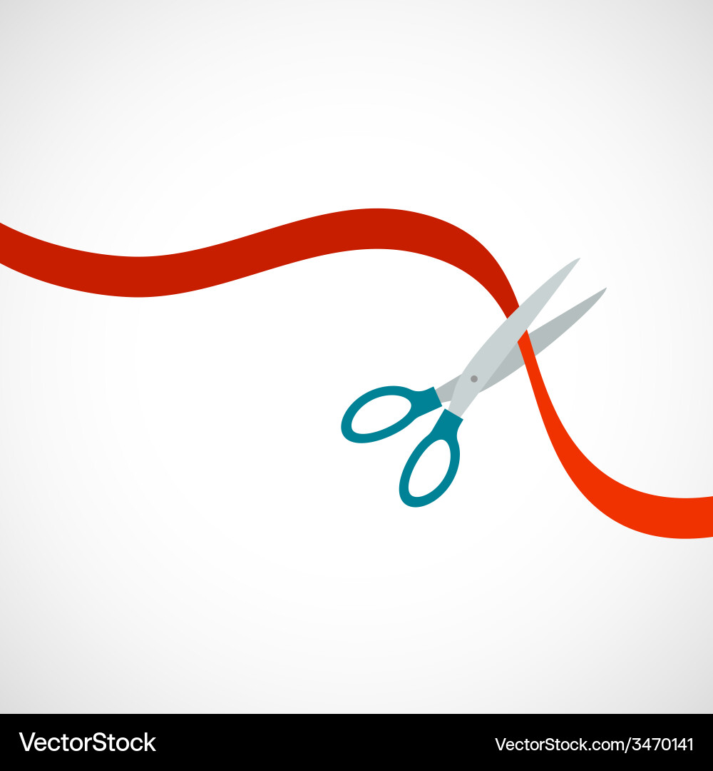 Scissors and ribbon Royalty Free Vector Image - VectorStock